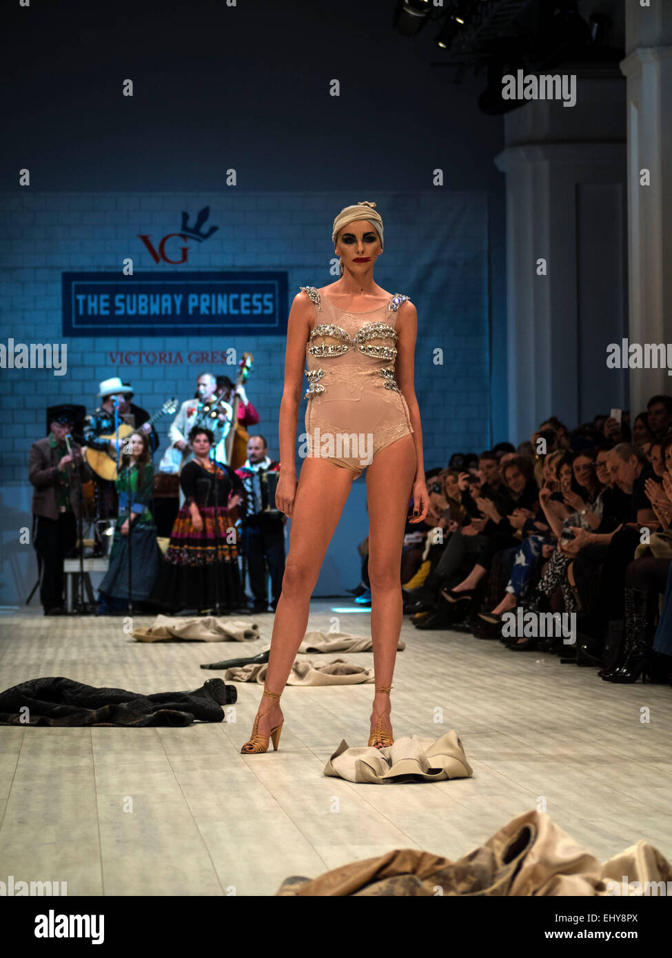 Kiev, Ukraine. 18th Mar, 2015. The model shows a new collection of Victoria Gres the 36th ...