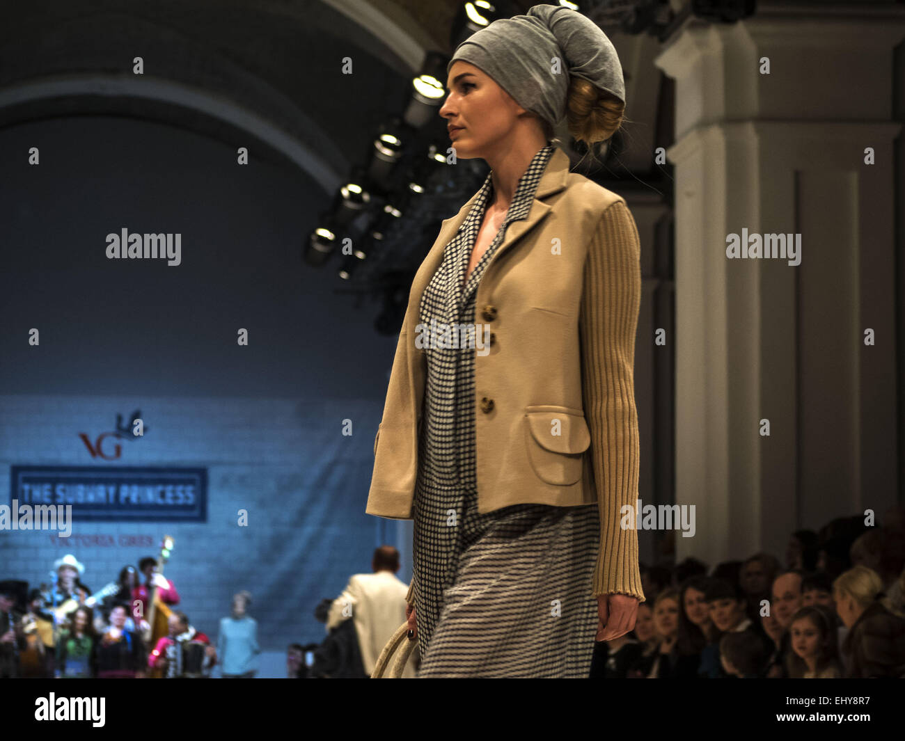 Kiev, Ukraine. 18th March, 2015. The model shows a new collection of ...