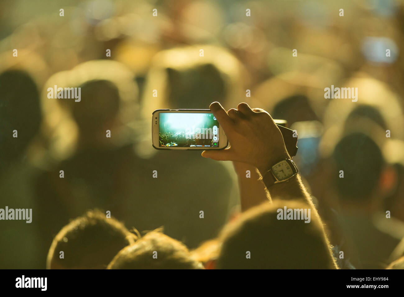 Young people having fun at music concert Stock Photo - Alamy