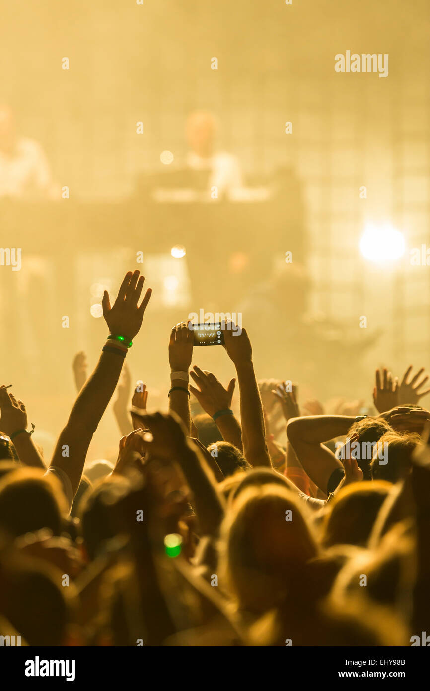 Young people having fun at music concert Stock Photo - Alamy
