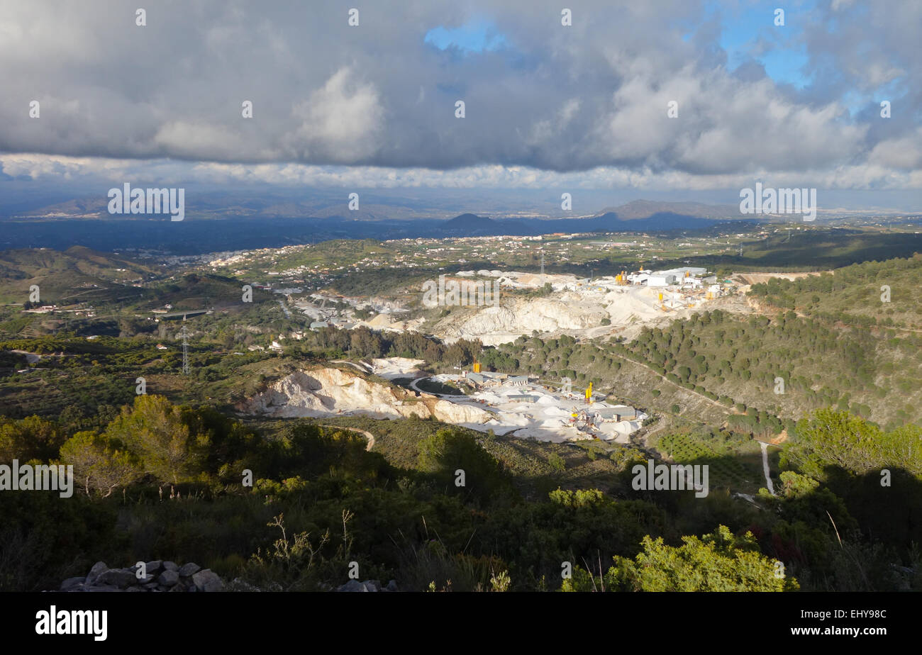Sand and gravel, dolomite quarry, excavation plant in Coin, Southern ...