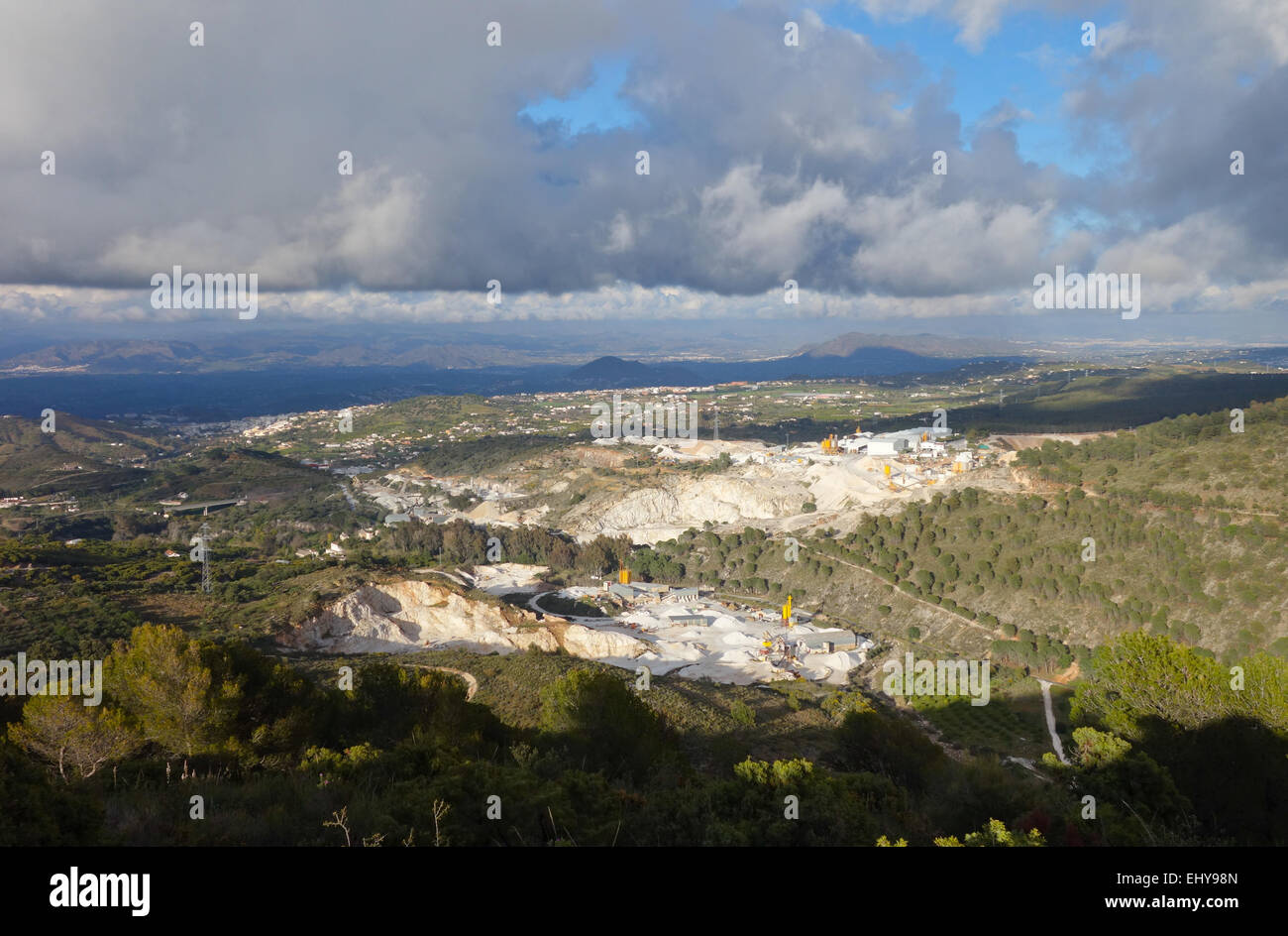 Sand and gravel, dolomite quarry, excavation plant in Coin, Southern ...