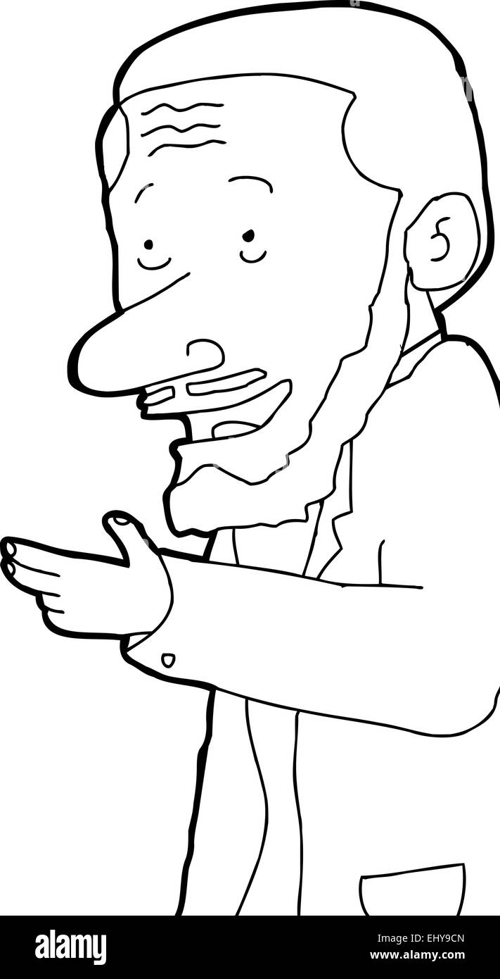 Cartoon man gesturing Black and White Stock Photos & Images - Alamy
