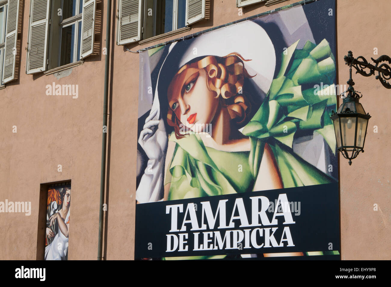 Turin, Italy. 18th Mar, 2015. Advertising posters of the Tamara de ...