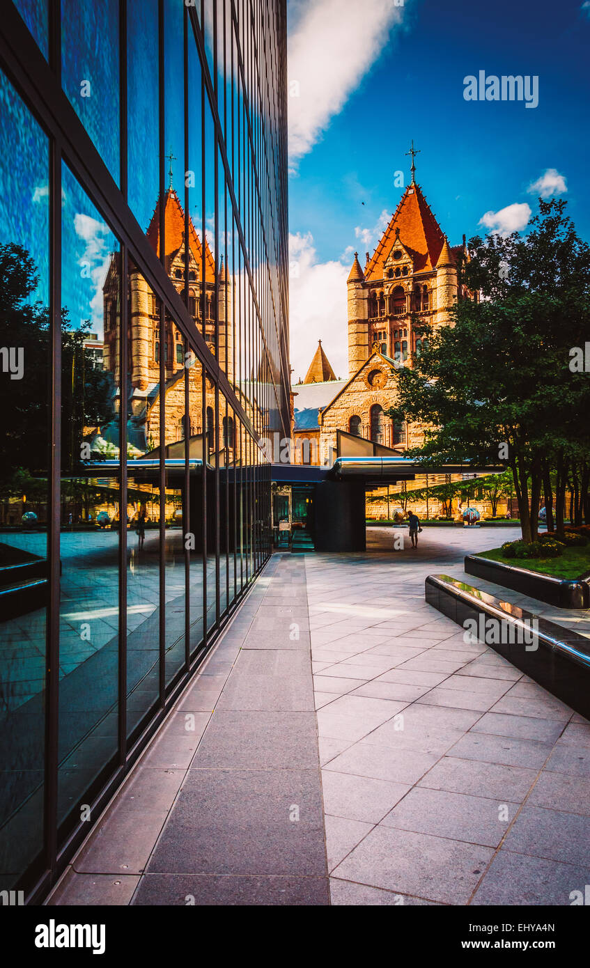 The John Hancock Building and Trinity Church, in Boston, Massachusetts ...