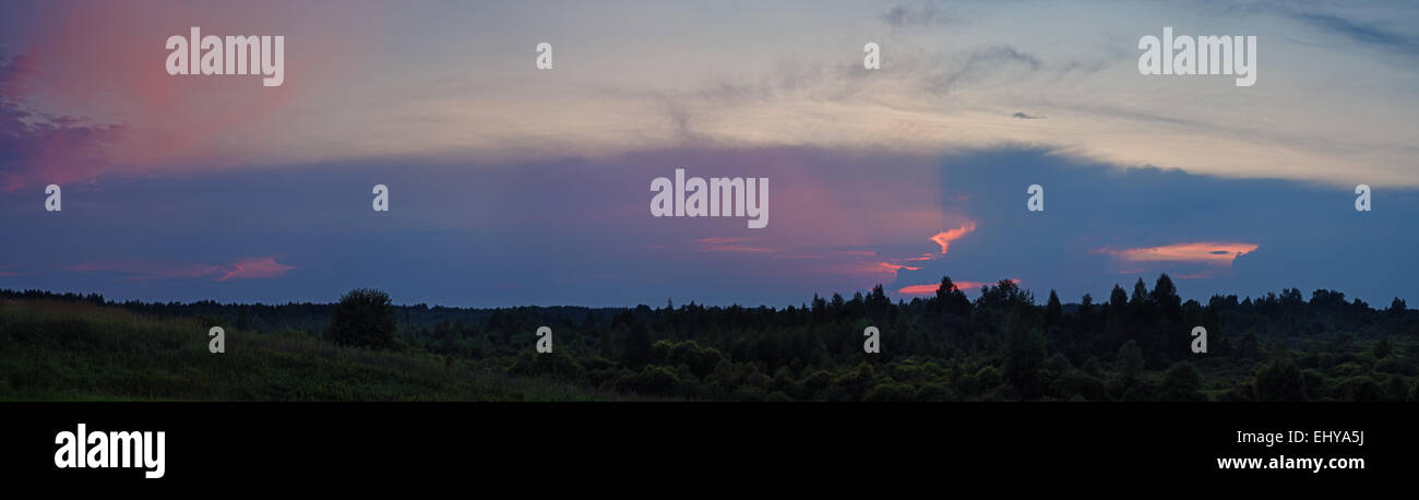Sunset panorama - rural landscape Stock Photo - Alamy