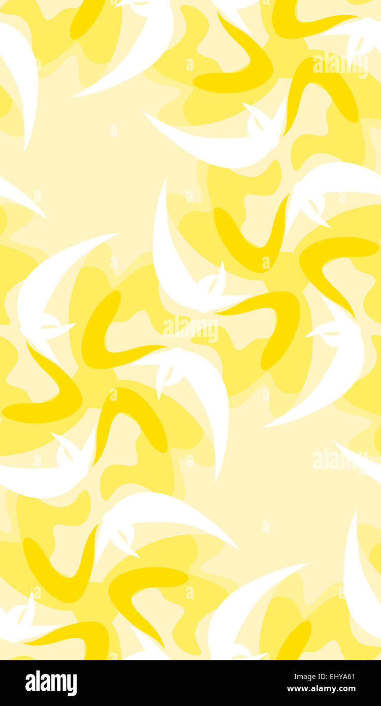 Seamless bright yellow crescent shapes over white Stock Photo - Alamy