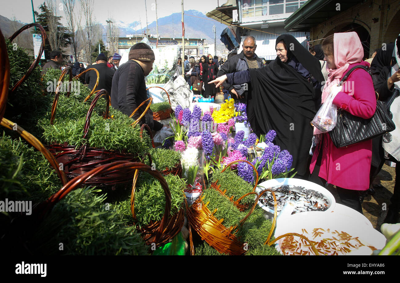Tehran, Iran. 18th Mar, 2015. Iranians shop ahead of their "Nowruz ...