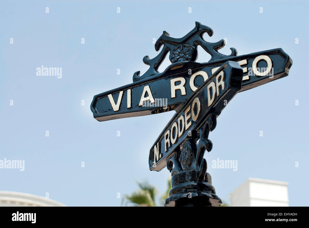 Via Rodeo black sign Stock Photo - Alamy