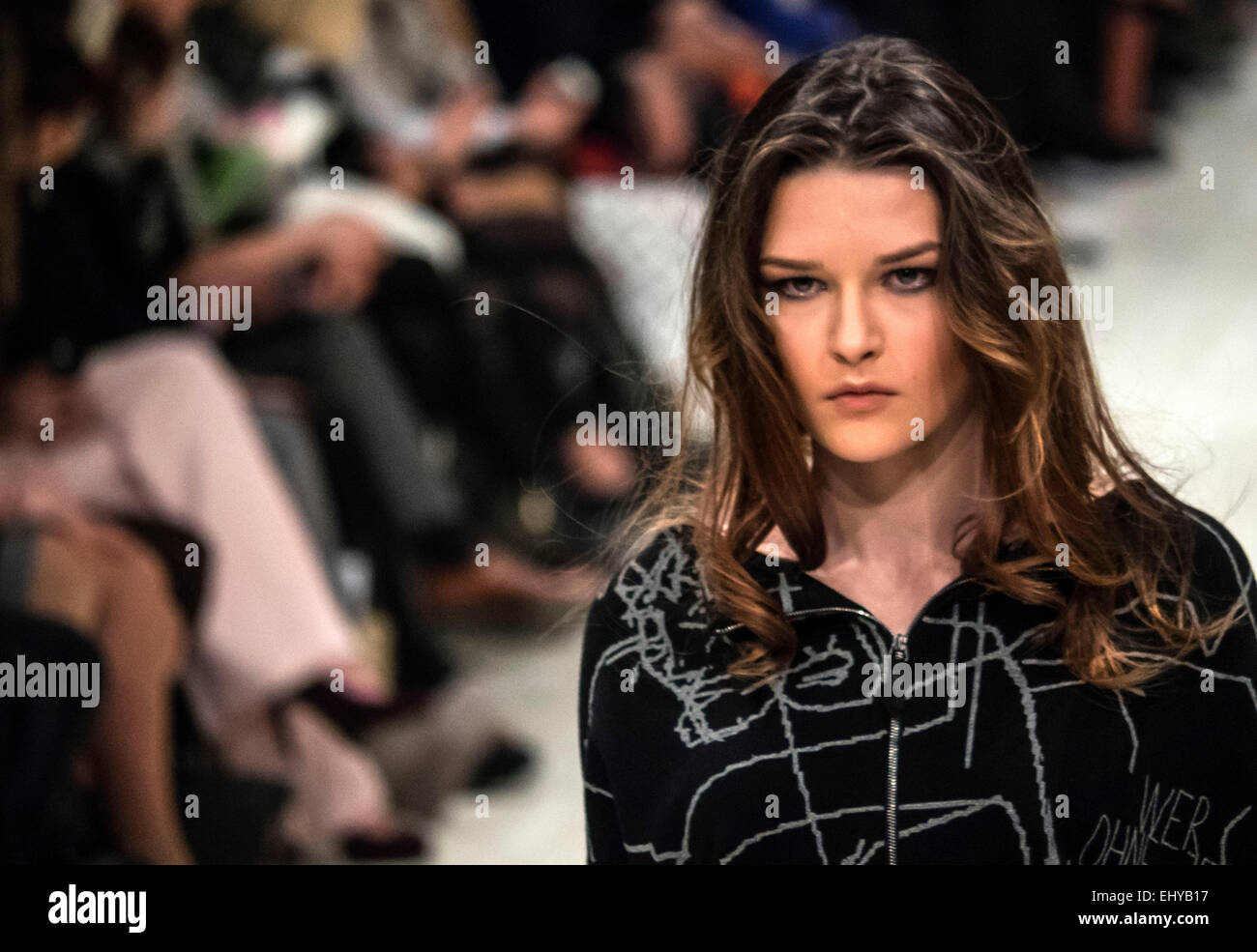 Kiev, Ukraine. 18th Mar, 2015. The model shows a new collection of ...