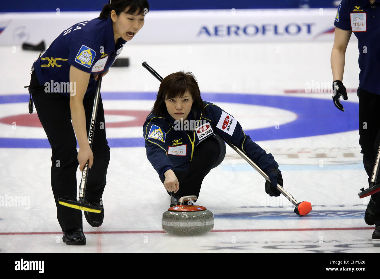 Sapporo, Hokkaido, Japan. 18th Mar, 2015. Ayumi Ogasawara (JPN) Curling : World Women's Curling ...