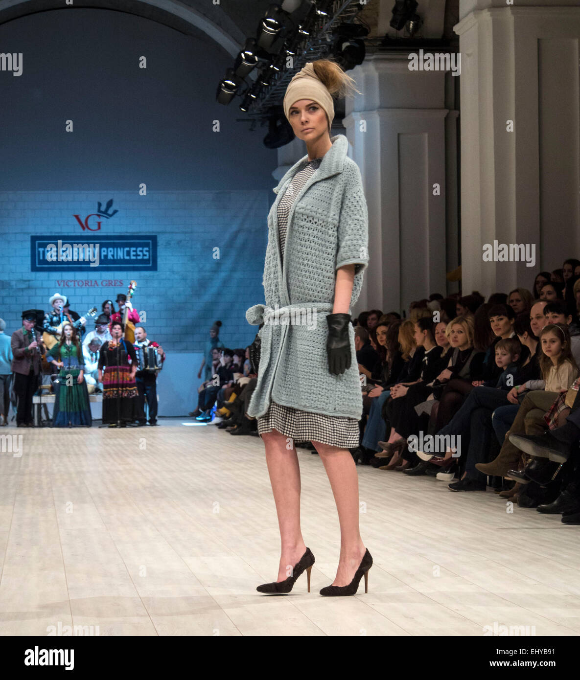 Kiev, Ukraine. 18th Mar, 2015. The model shows a new collection of ...