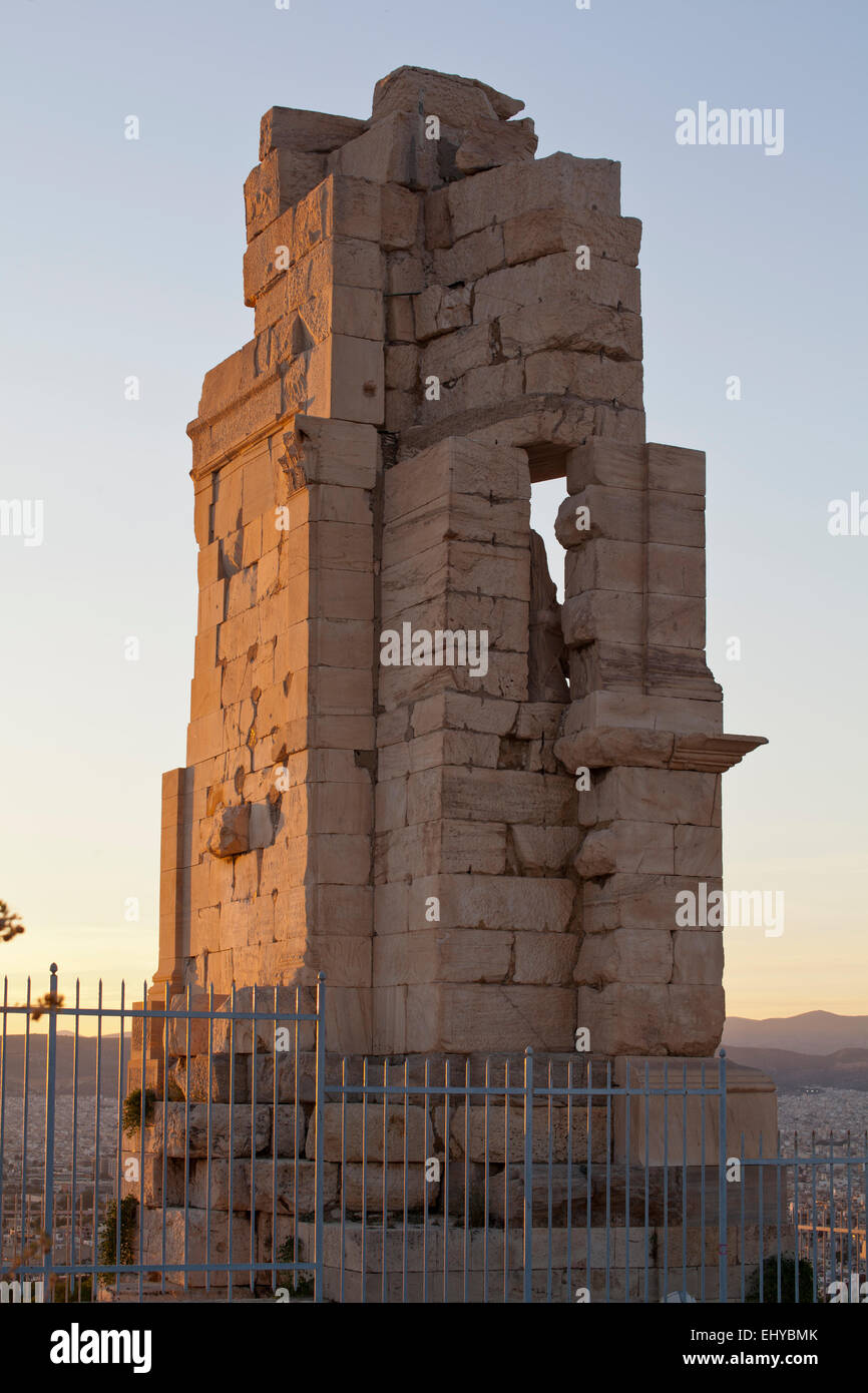 The Philopappos Monument on Mouseion Hill in Athens, Greece Stock Photo ...