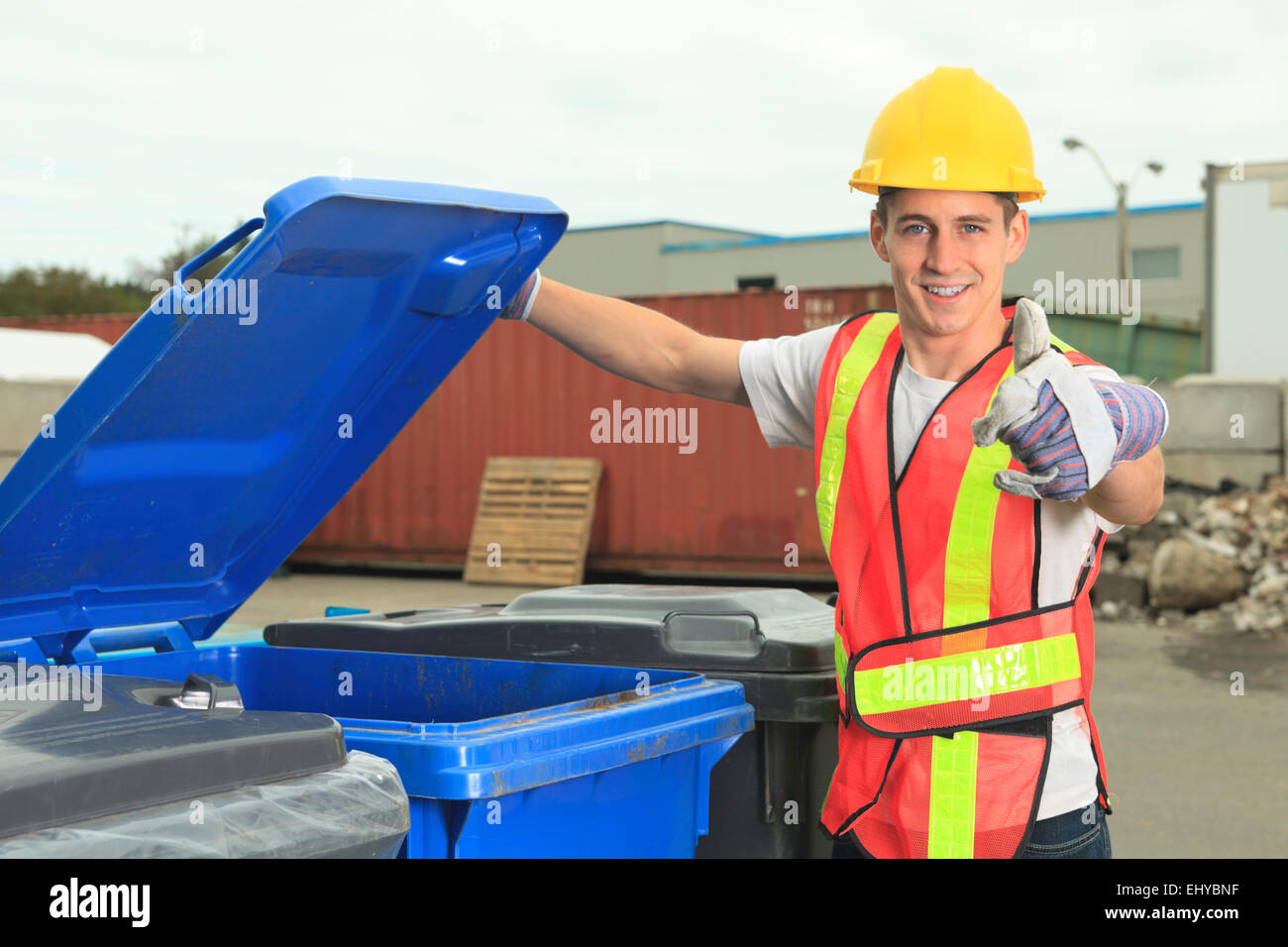 A worker who recycling thing on recycle center Stock Photo - Alamy