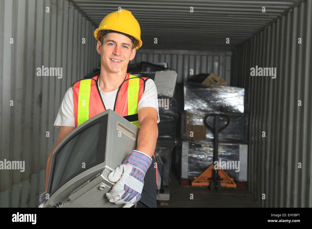 A worker who recycling thing on recycle center Stock Photo - Alamy