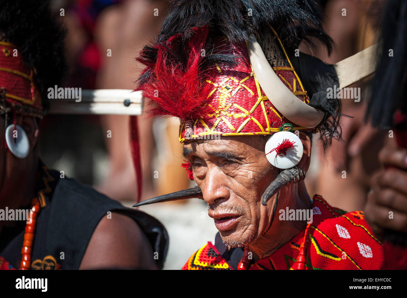 Naga Konyak Tribe's man in Hornbill festival Nagaland Stock Photo - Alamy