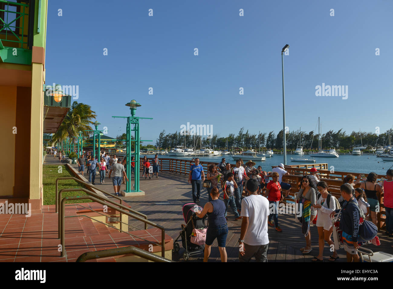 People strolling at La Guancha boardwalk. Ponce, Puerto Rico. US ...