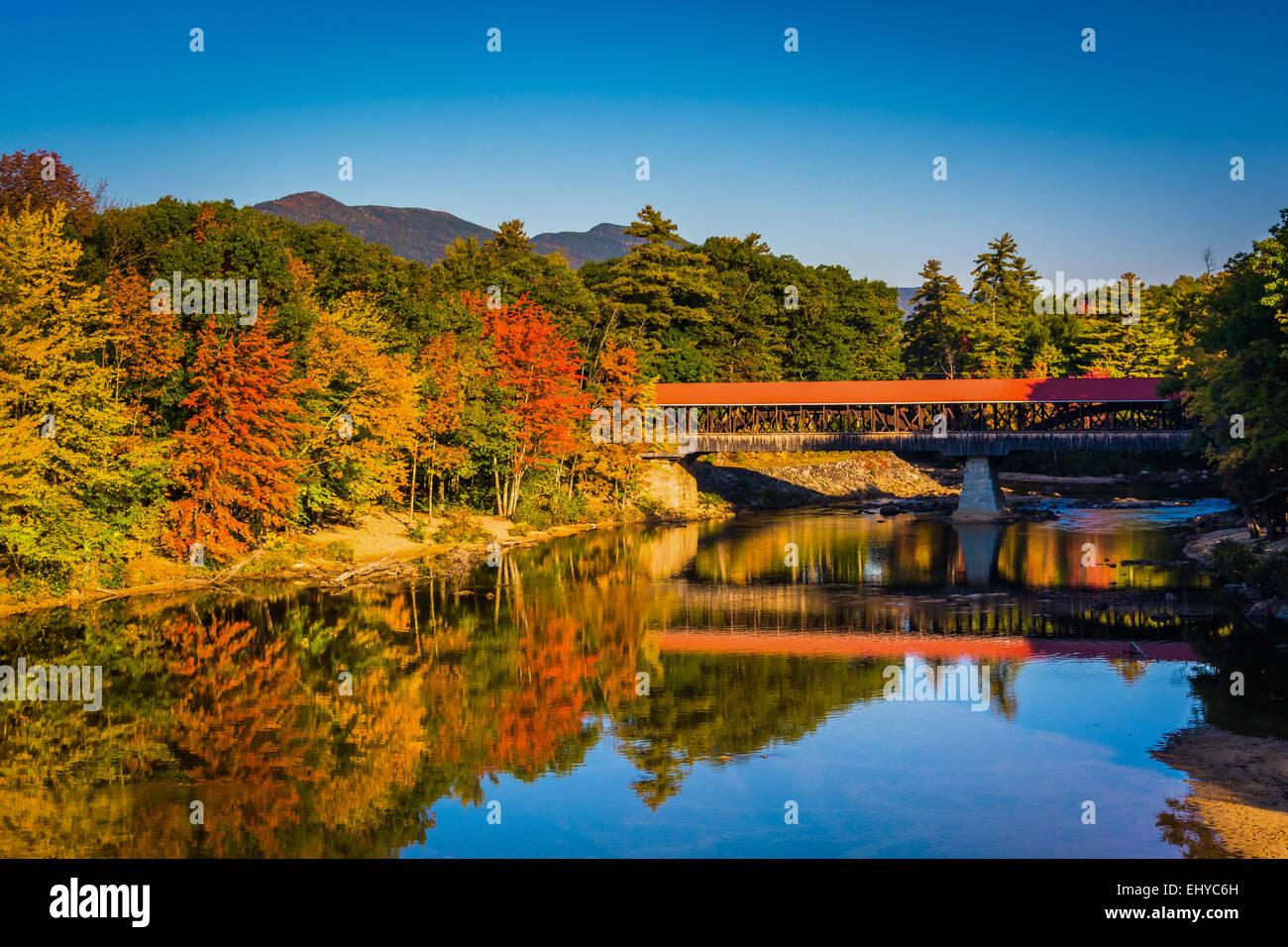 The Saco River Covered Bridge in Conway, New Hampshire Stock Photo - Alamy