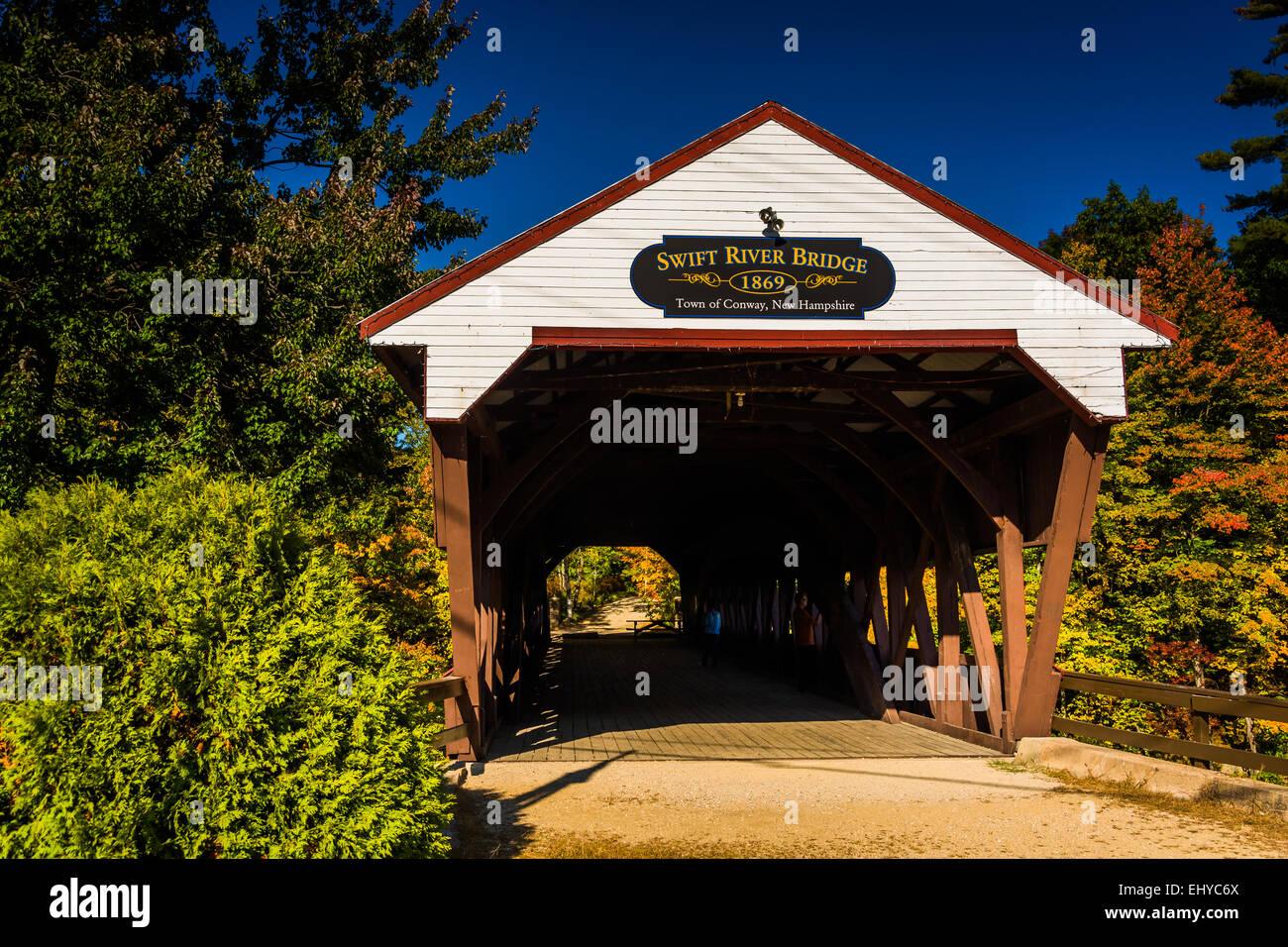 The Swift River Covered Bridge in Conway, New Hampshire Stock Photo - Alamy