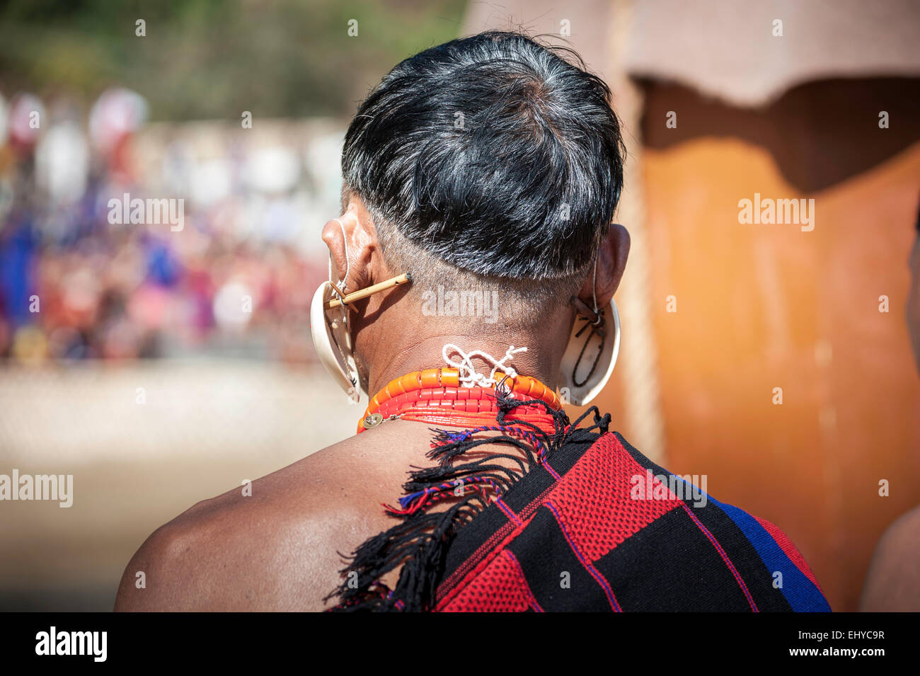 Naga tribe's man haircut and dressing from back Stock Photo - Alamy