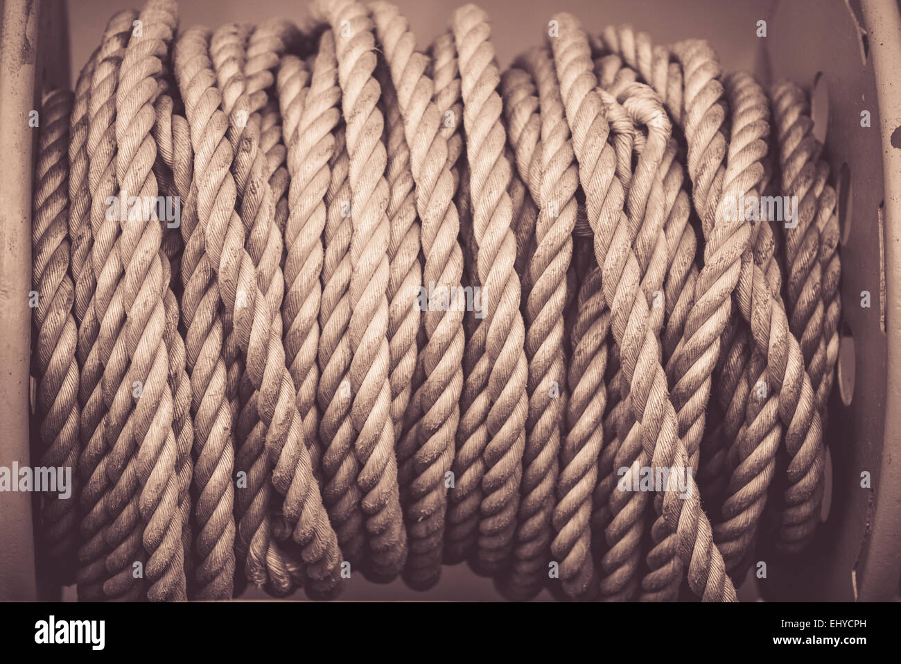 Marine Rope Closeup. Boat Rope Rolled. Marine Tool Closeup Photo Stock ...
