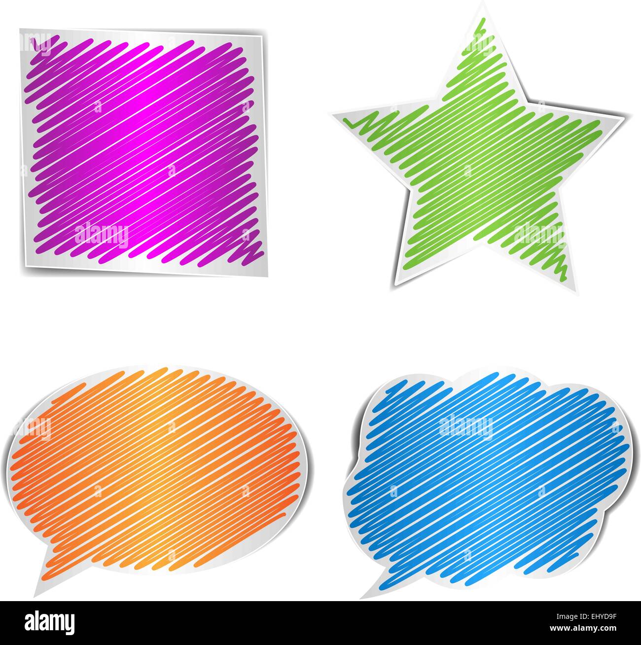 Scribbled collection of shape, vector illustration Stock Vector Image ...