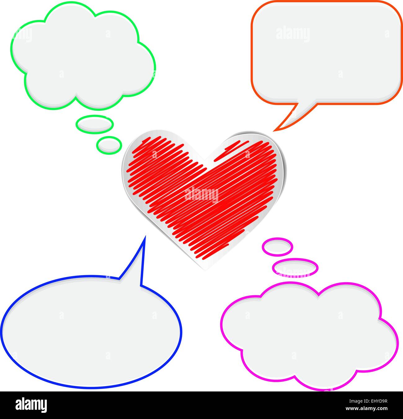Heart icon on speech Stock Vector Images - Alamy