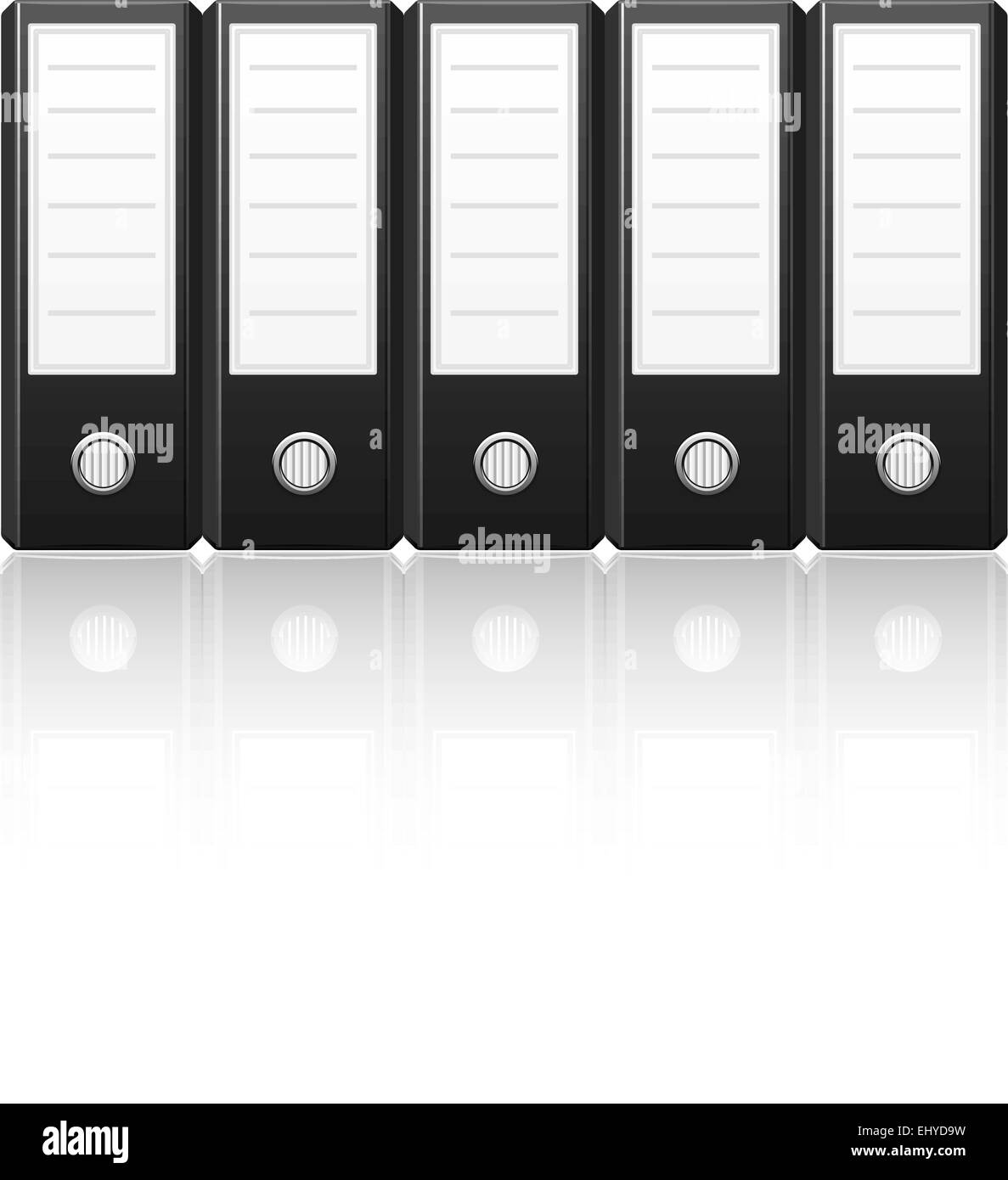 Black binders isolated on white background,vector illustration Stock ...