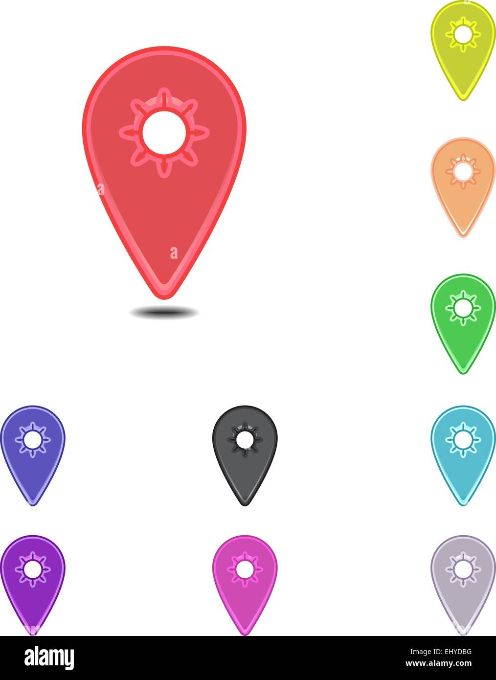 Colorful simple mapping pins on white background Stock Vector Image ...