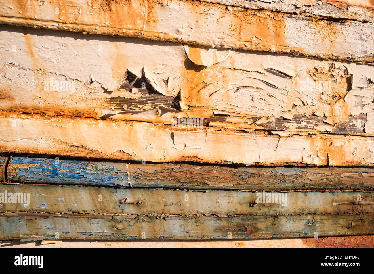 Full frame take of peeling paint on rotting ship planks Stock Photo - Alamy