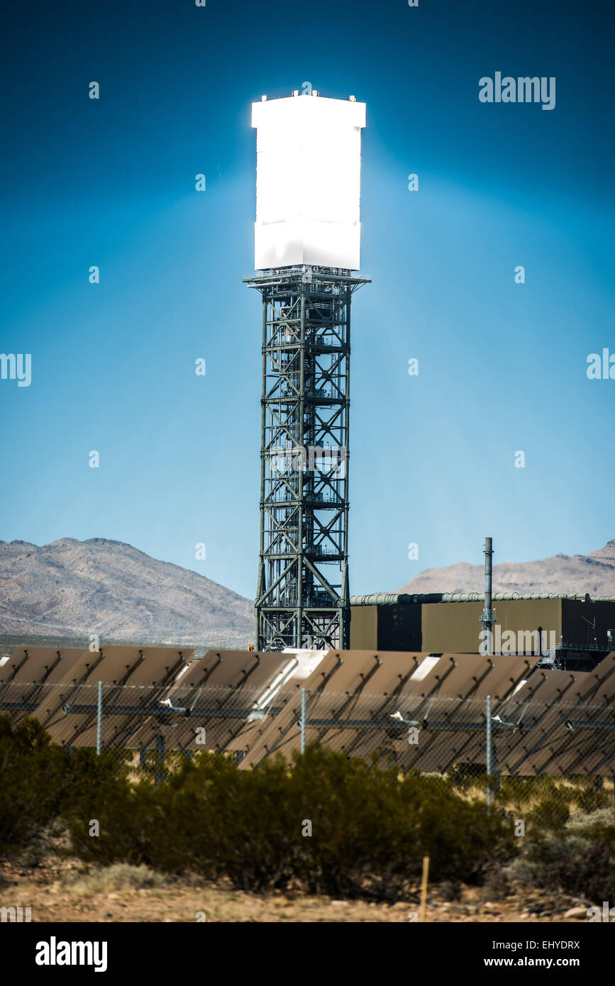 Solar Thermal Power Plant Tower. Energy Industry. California, USA Stock ...