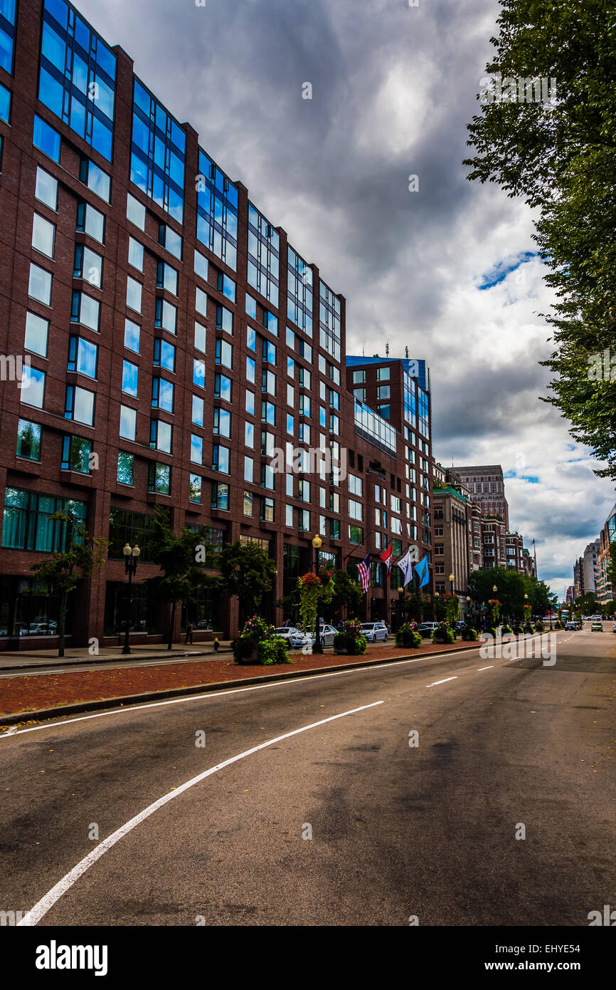 Building along a divided street in Boston , Massachusetts Stock Photo ...
