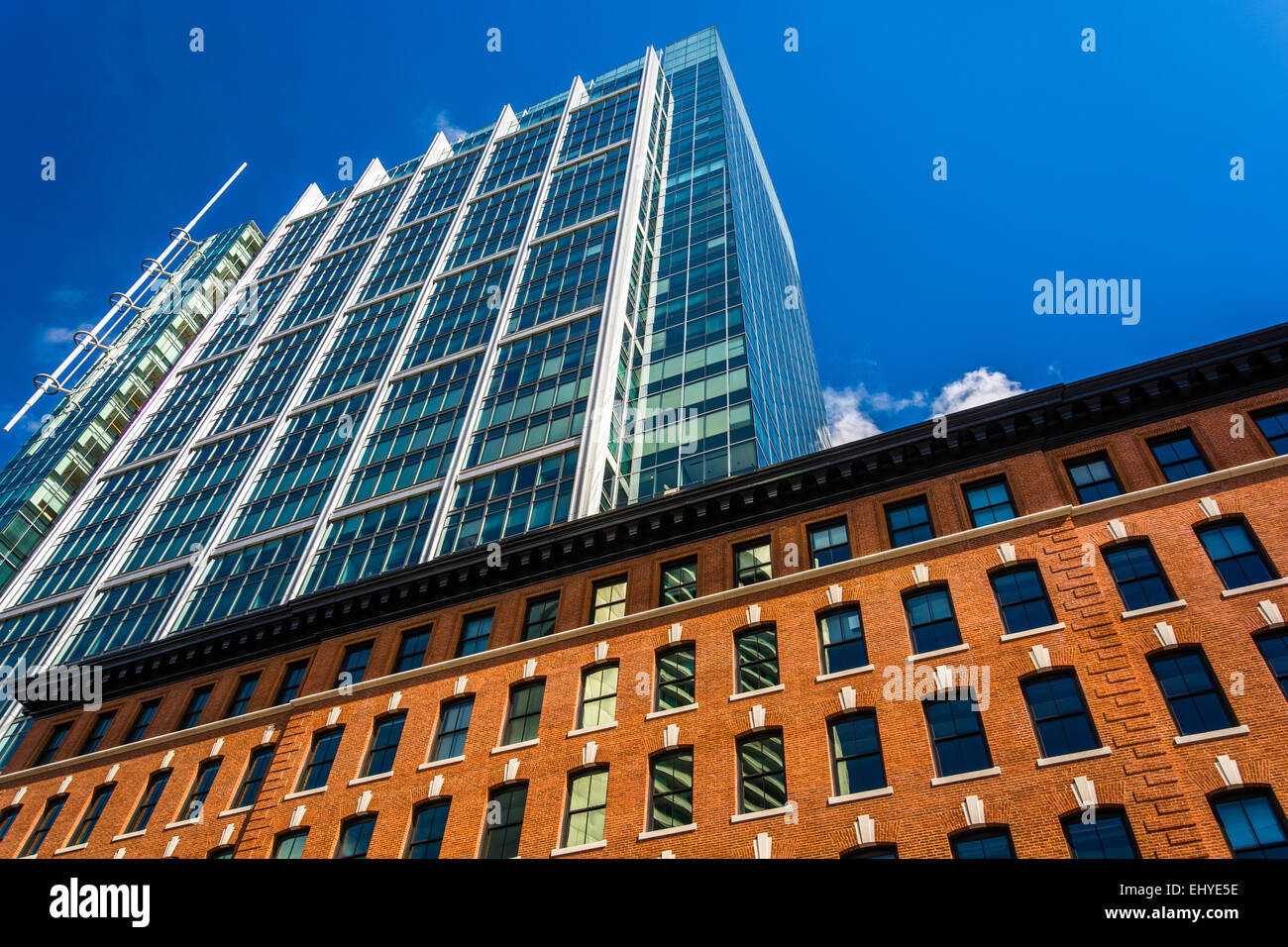 Looking up at a modern building in Boston, Massachusetts Stock Photo ...