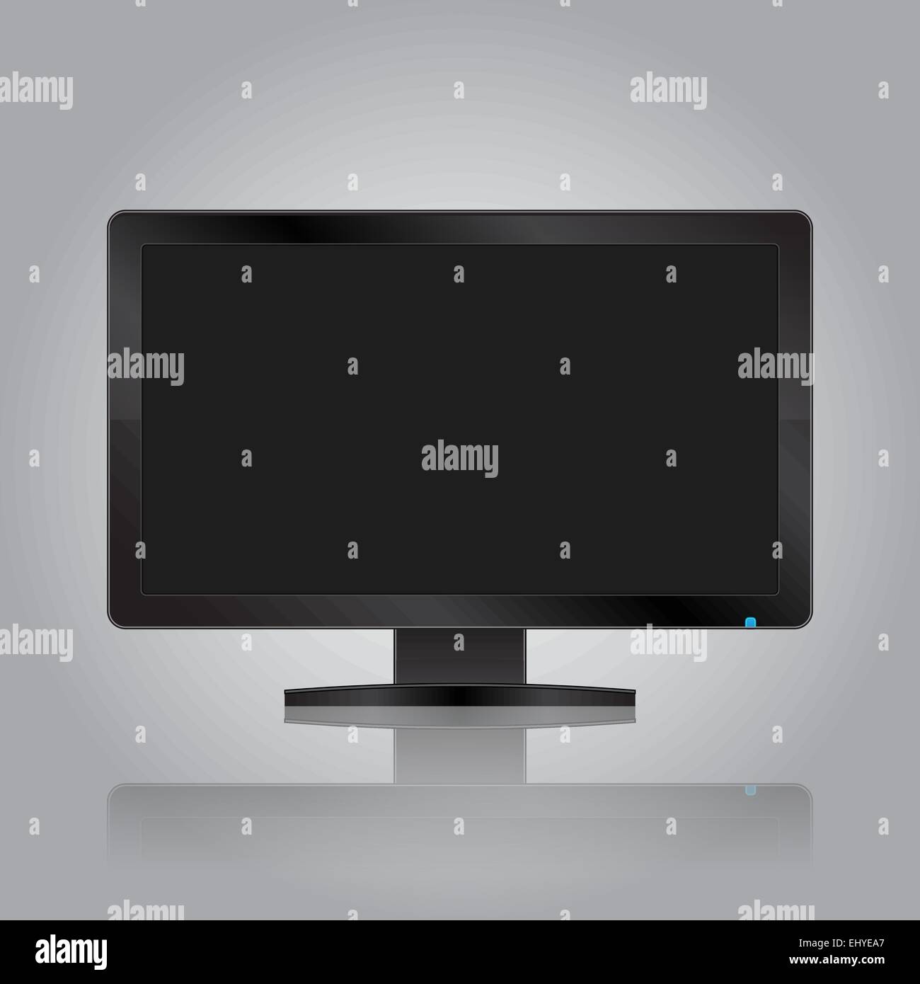 Modern monitor with reflection, vector illustration Stock Vector Image ...