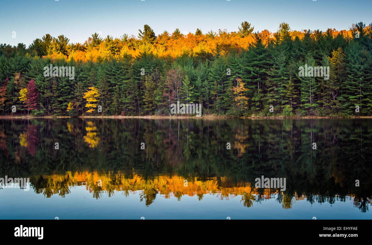 Autumn reflections in Long Pine Run Reservoir, in Michaux State Forest ...