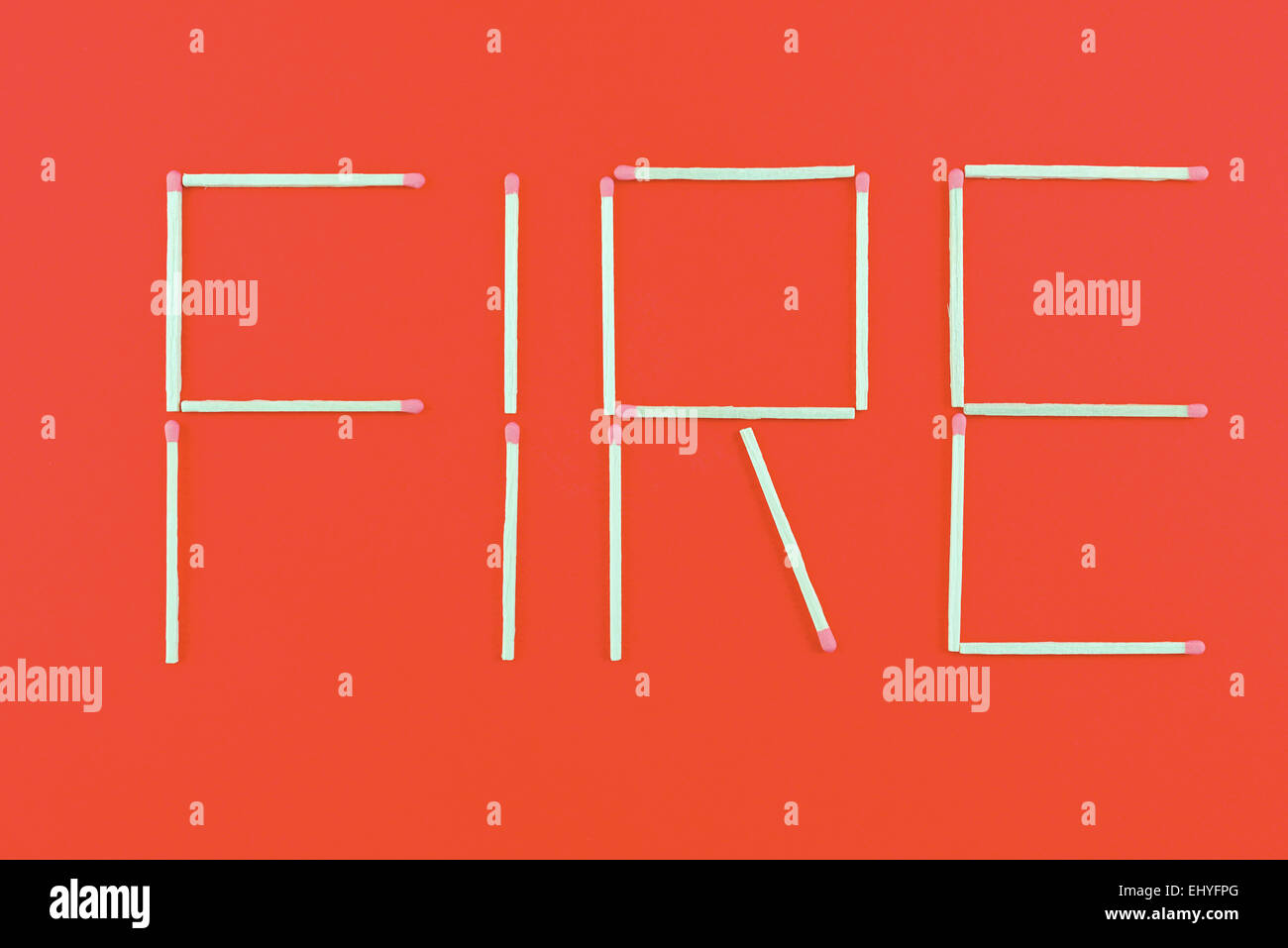 Written fire made with matchstick Stock Photo - Alamy