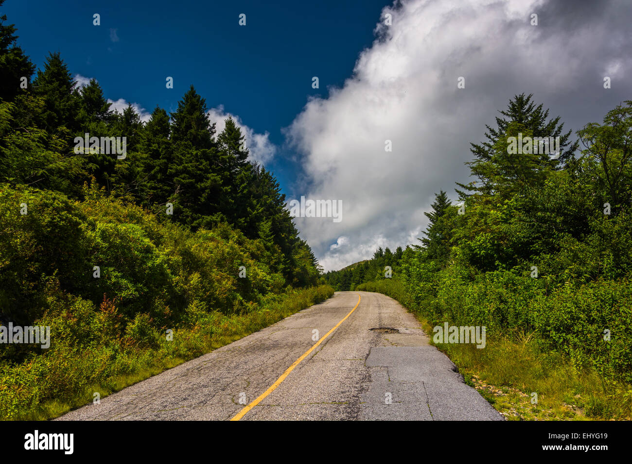 Black Balsam Knob Road, near the Blue Ridge Parkway in North Carolina ...
