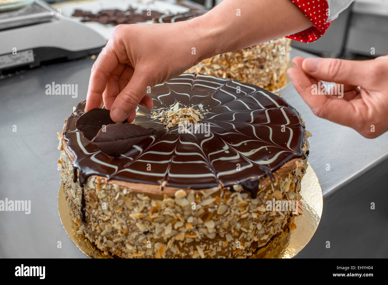 Making biscuit cake Stock Photo - Alamy
