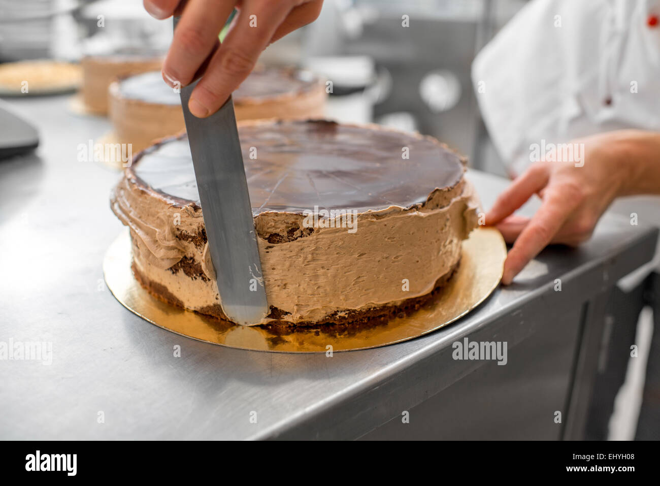 Making biscuit cake Stock Photo - Alamy
