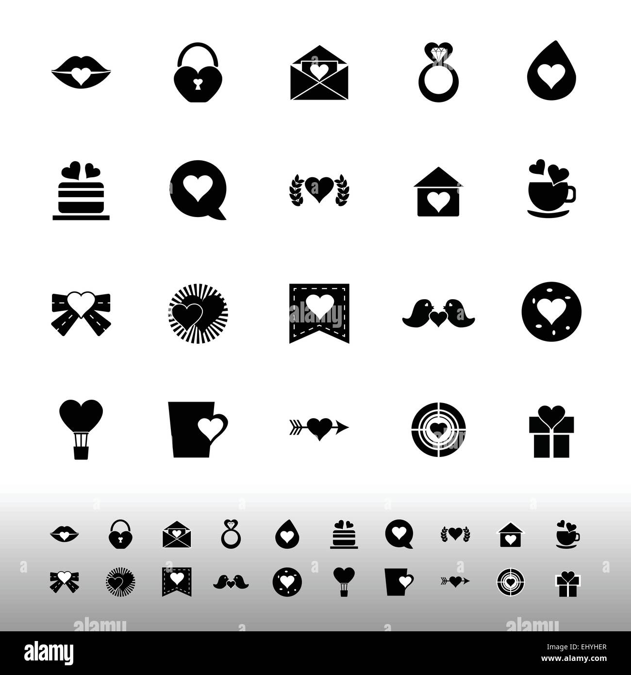 Heart element icons on white background, stock vector Stock Vector ...