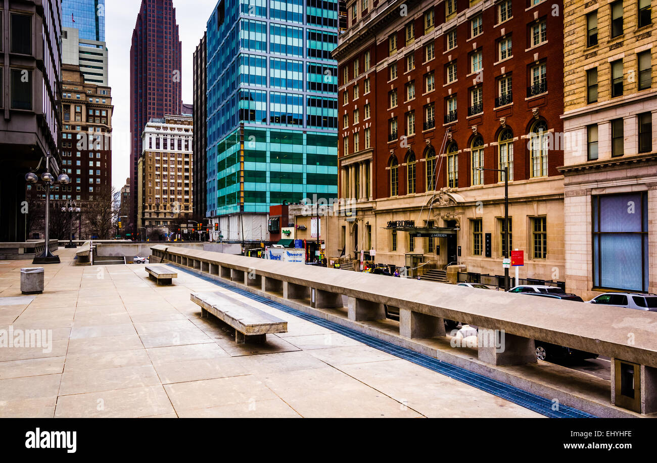 Courtyard and skyscrapers in Center City, Philadelphia, Pennsylvania ...