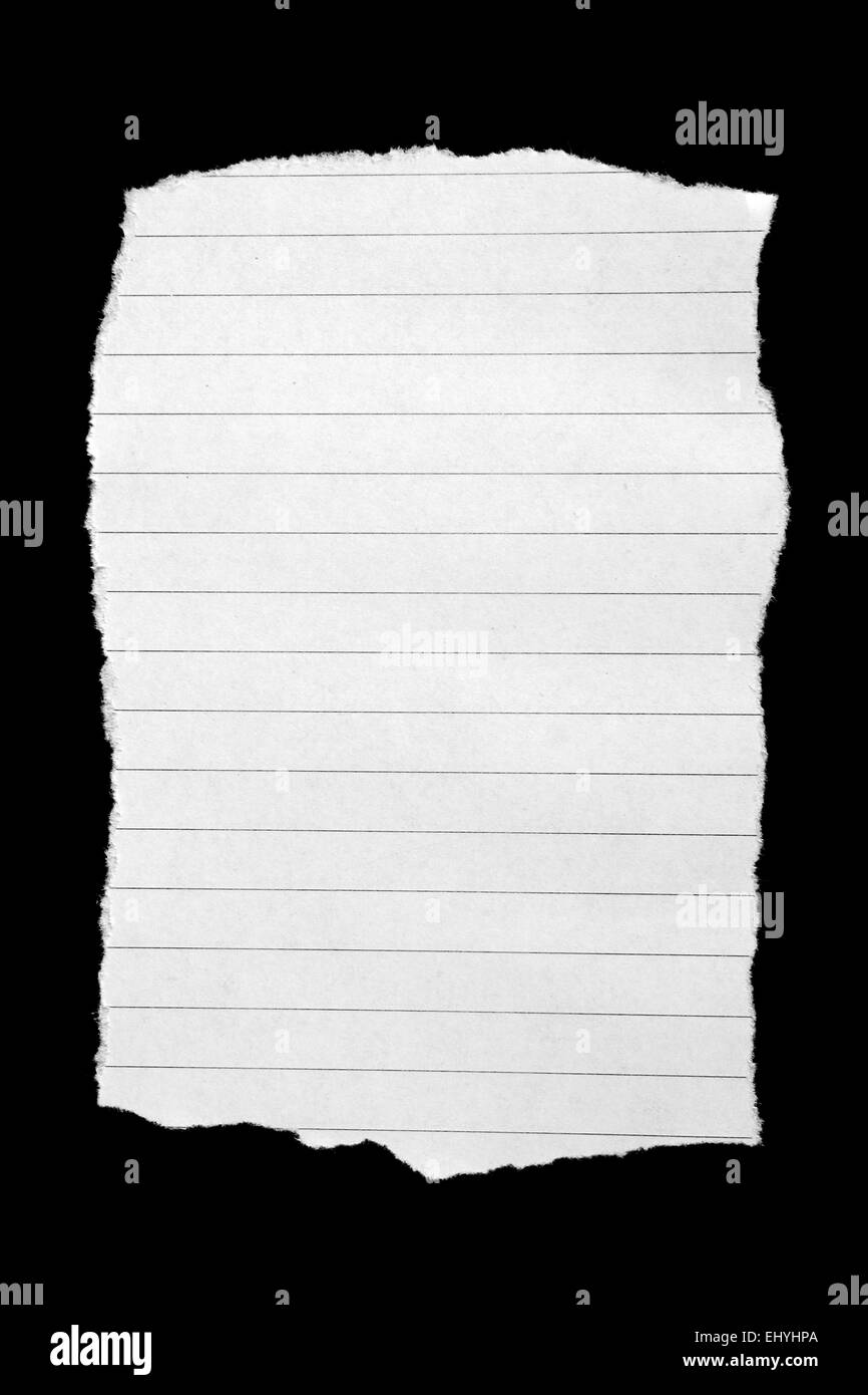 Blank note book paper isolated on black background Stock Photo - Alamy
