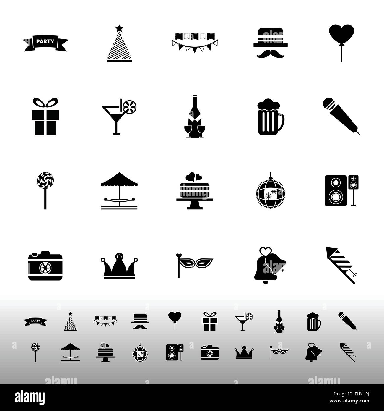 Party time icons on white background, stock vector Stock Vector Image ...