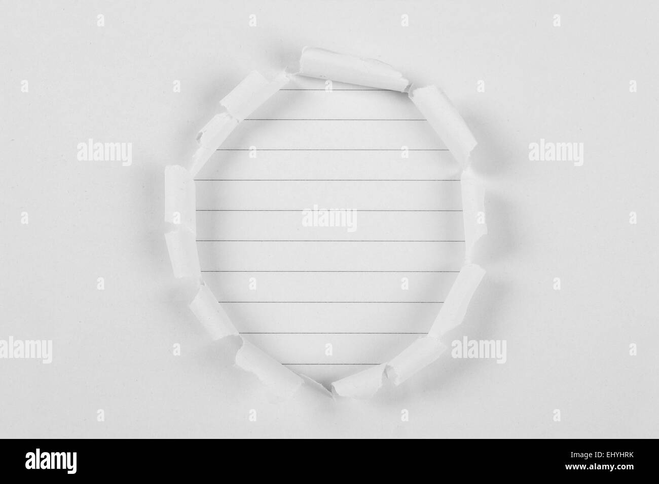 Note paper background under white tear paper Stock Photo - Alamy