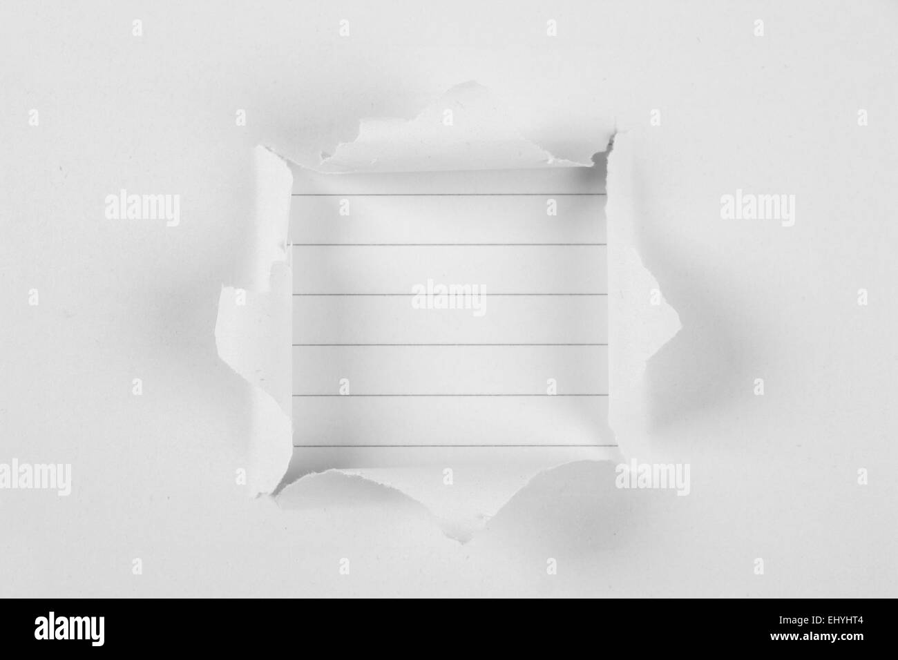 Note paper background under white tear paper Stock Photo - Alamy