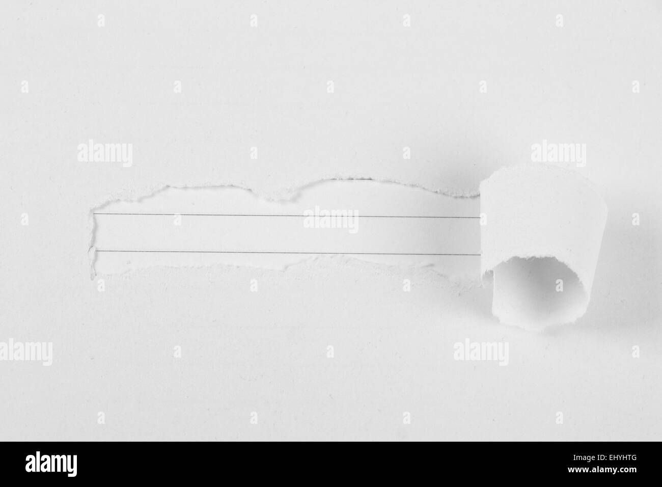 Note paper background under white tear paper Stock Photo - Alamy