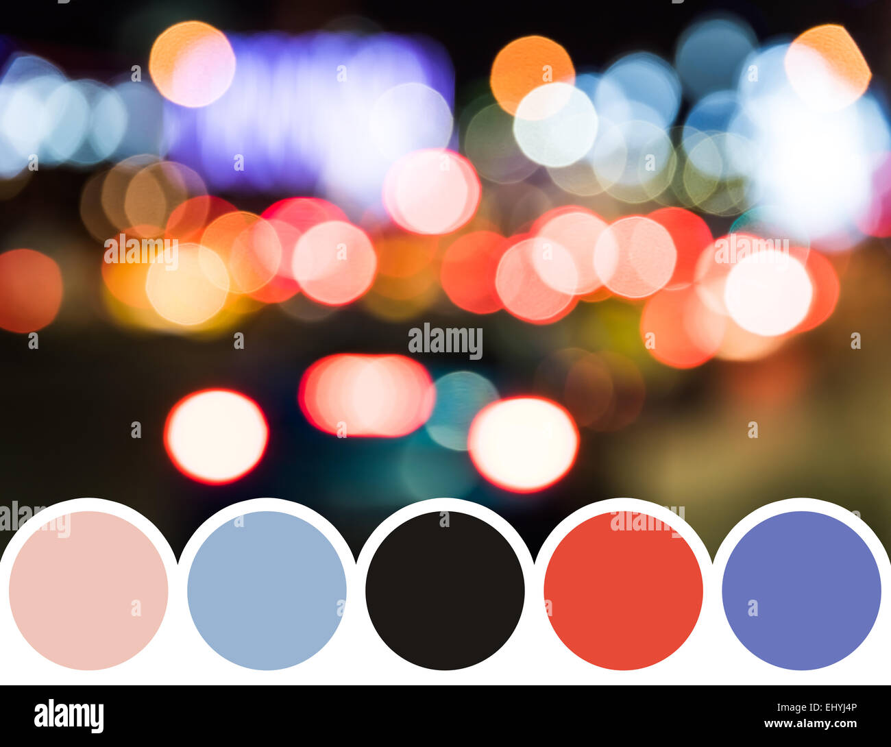 Color Palette Of City Traffic Lights Background With Blurred Lights ...