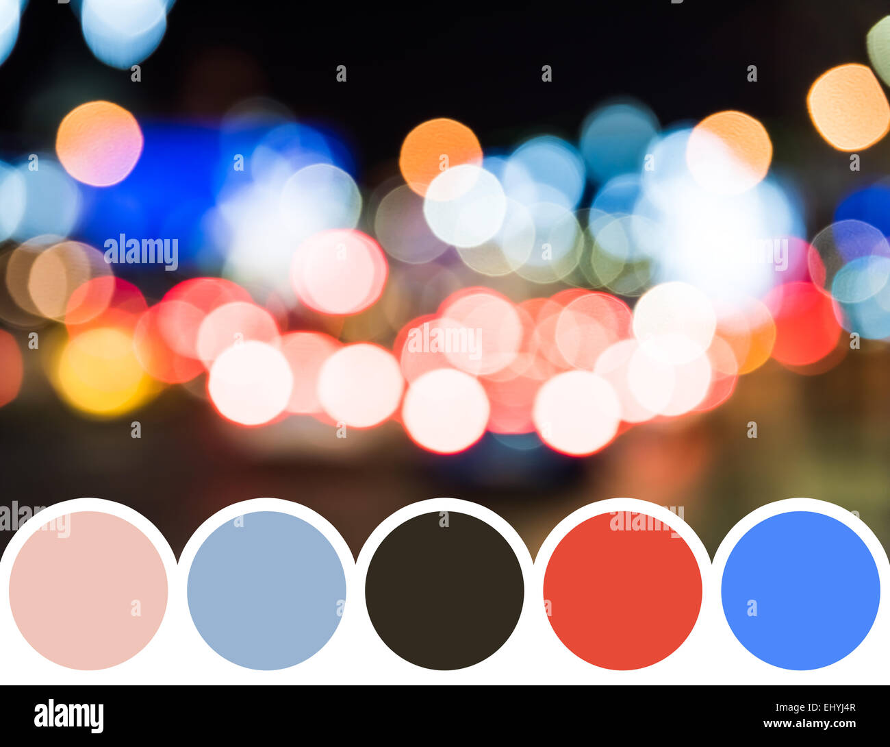 Color Palette Of City Traffic Lights Background With Blurred Lights ...