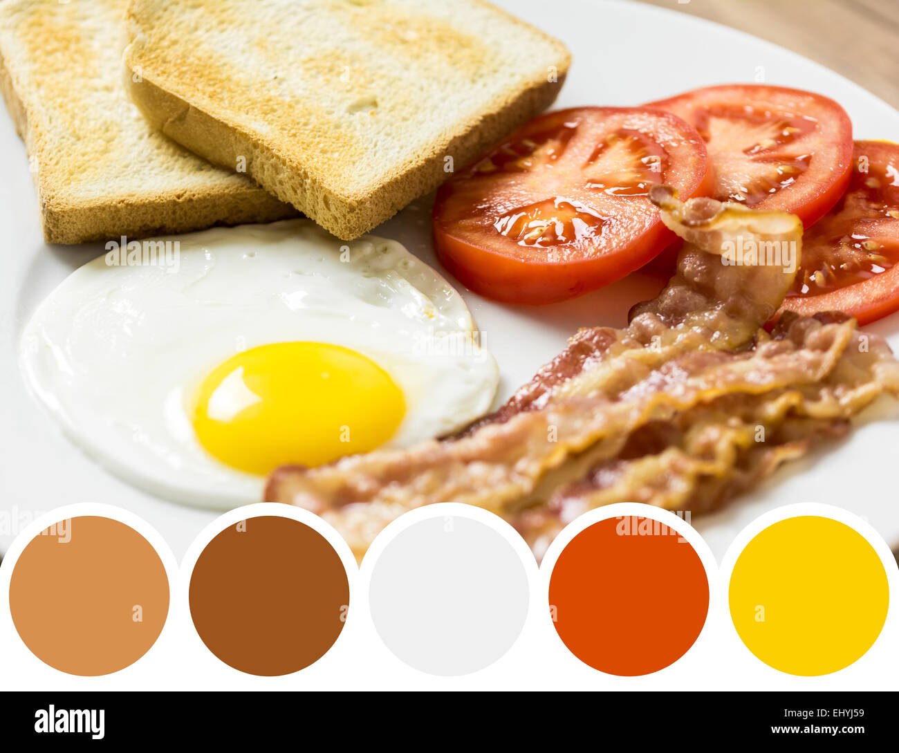 Color Palette Of Tasty English Morning Breakfast Stock Photo - Alamy