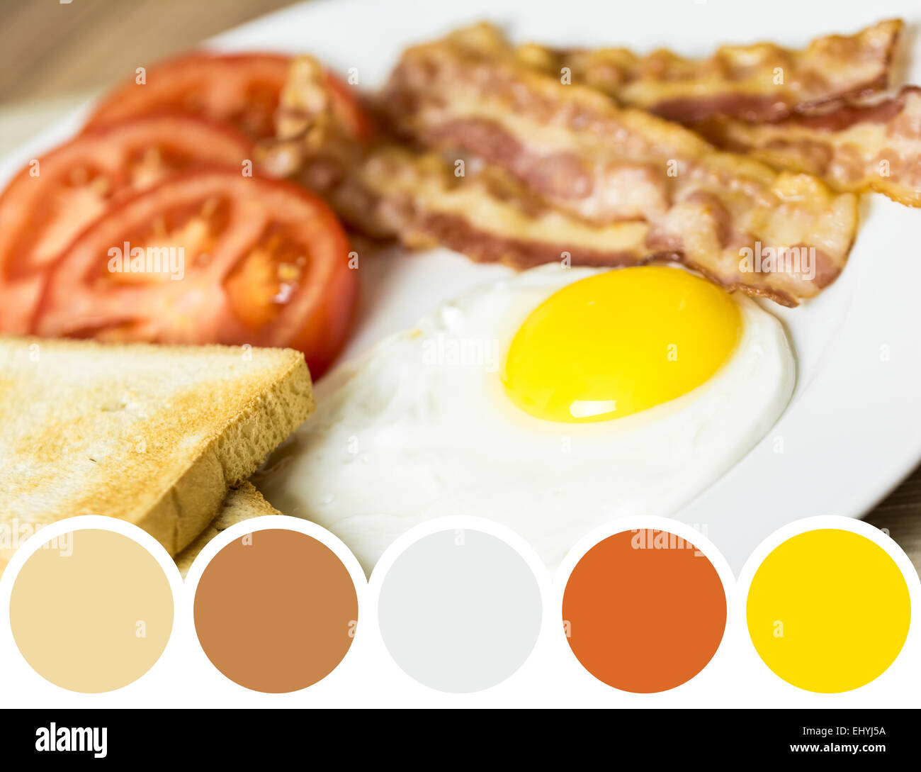 Color Palette Of Tasty English Morning Breakfast Stock Photo - Alamy